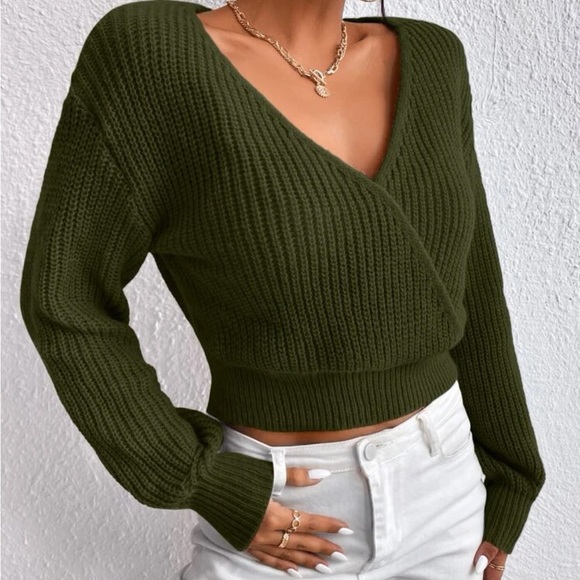 Sweaters | Luxe Surplice Neck Knit Sweater | Poshmark
